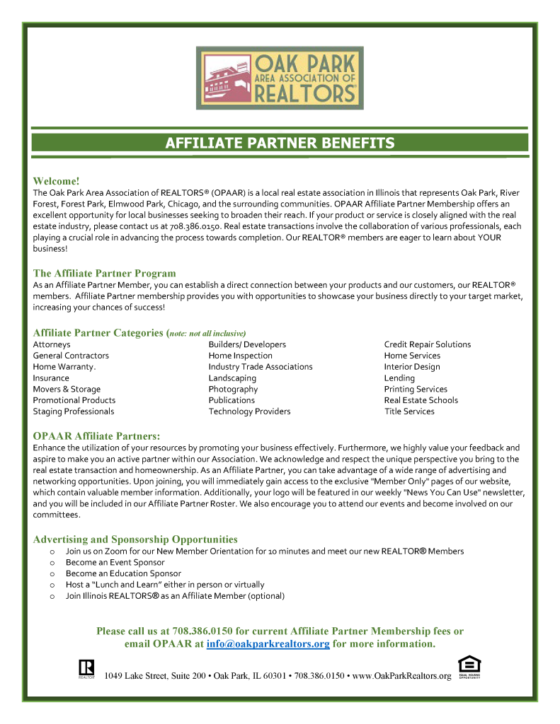 Affiliate Partner Benefits